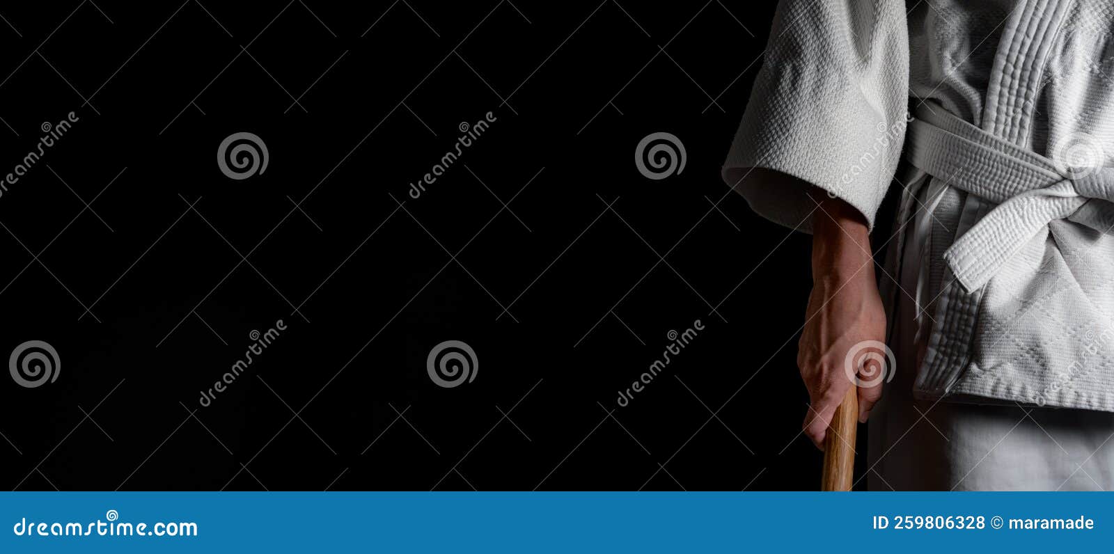 A Person Practicing Aikido on a Black Background. Stock Photo - Image ...