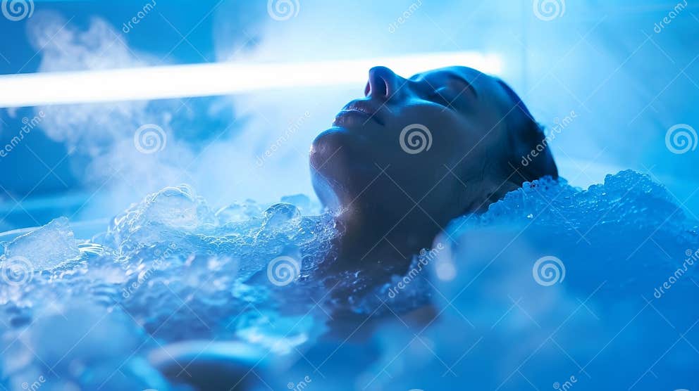 A Person Practicing Cryotherapy at Home Using a DIY Ice Bath or Cold ...
