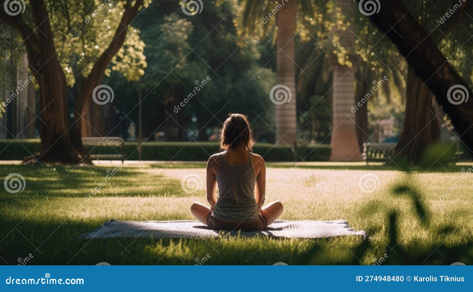 A Person Practicing Meditation in a Park Capturing Captures the Essence ...
