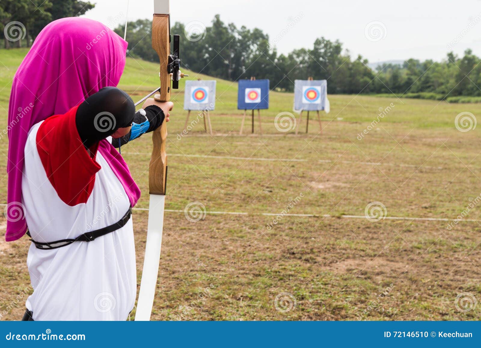 Person Practicing at Outdoor Archery Target Range Stock Photo - Image ...