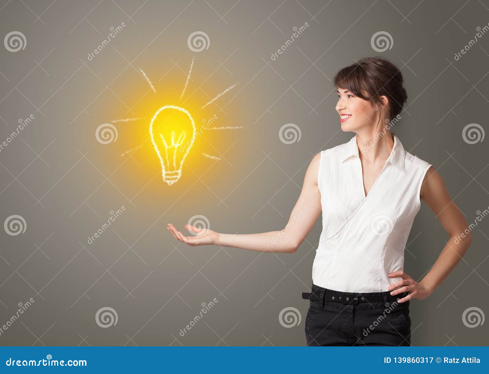Person Presenting New Idea Concept Stock Image - Image of bulb ...