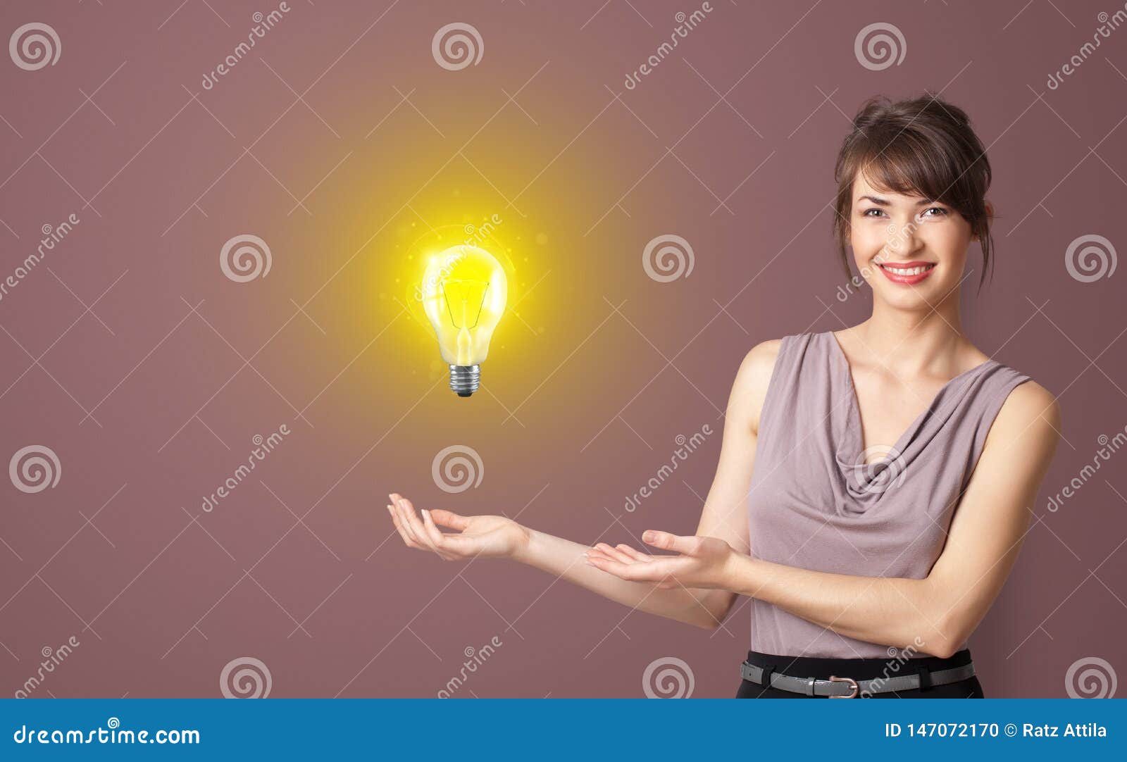 Person Presenting New Idea Concept Stock Photo - Image of blue ...