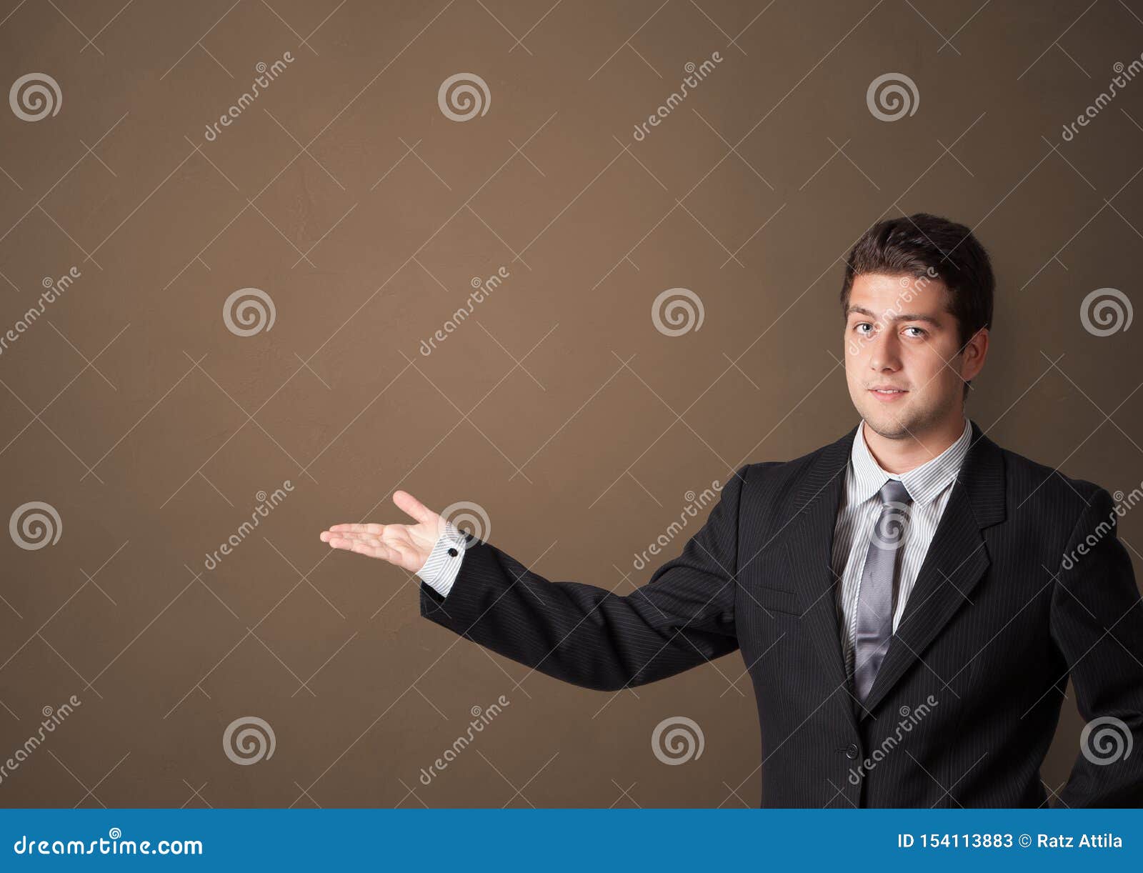 Person Presenting Something with Empty Space Stock Image - Image of ...