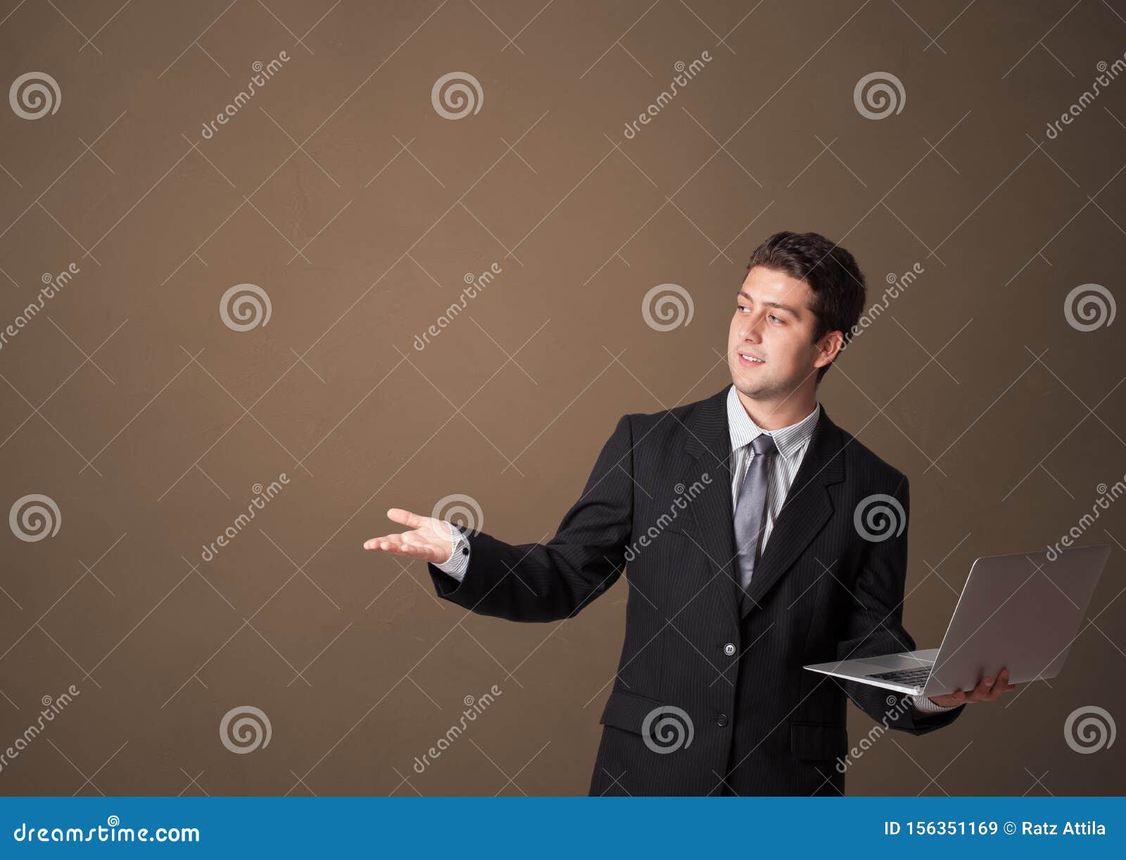 Person Presenting Something with Empty Space Stock Image - Image of ...