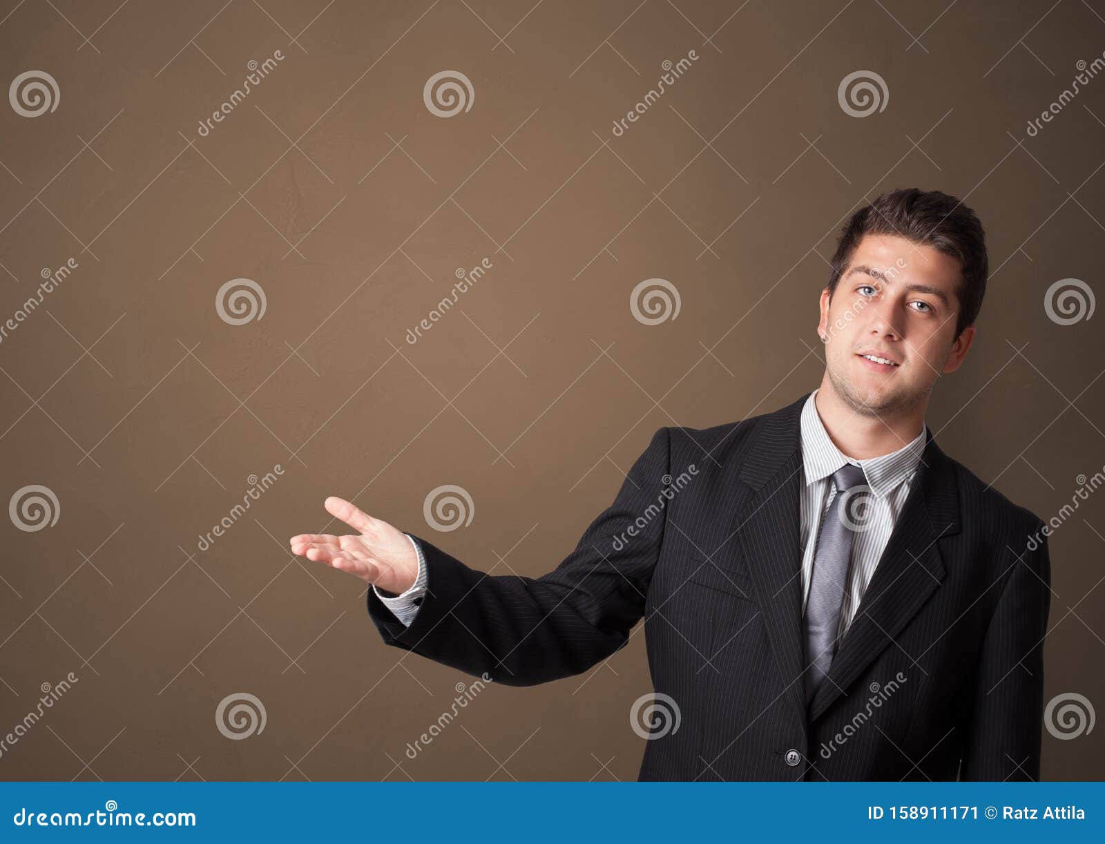 Person Presenting Something with Empty Space Stock Image - Image of ...