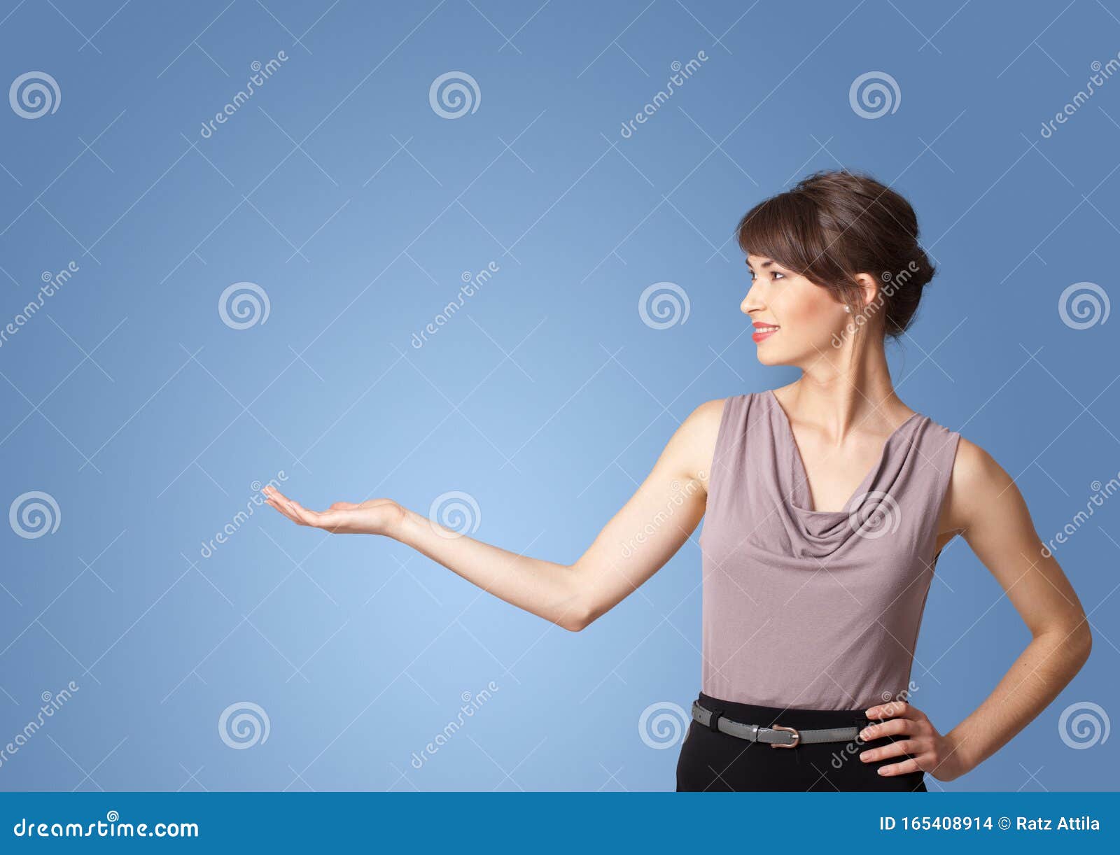 Person Presenting Something with Empty Space Stock Photo - Image of ...