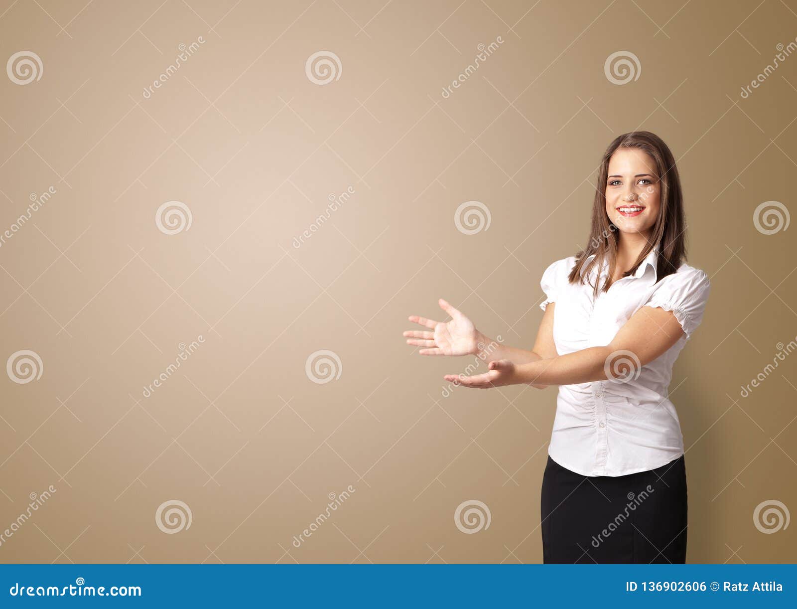 Person Presenting Something with Empty Space Stock Photo - Image of ...