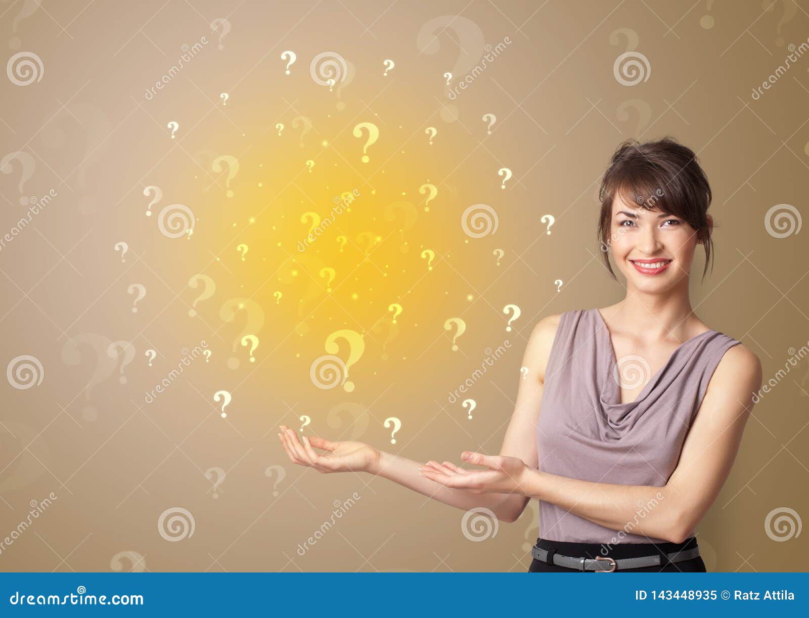 Person Presenting Something with Question Sign Concept Stock Image ...