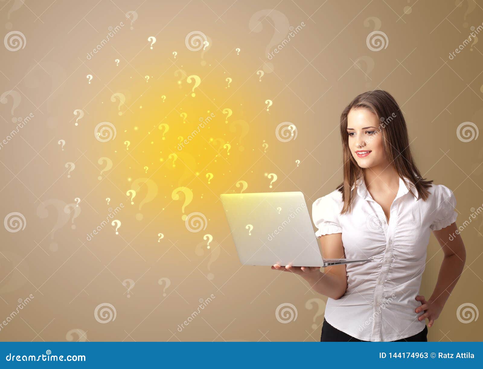 Person Presenting Something with Question Sign Concept Stock Image ...
