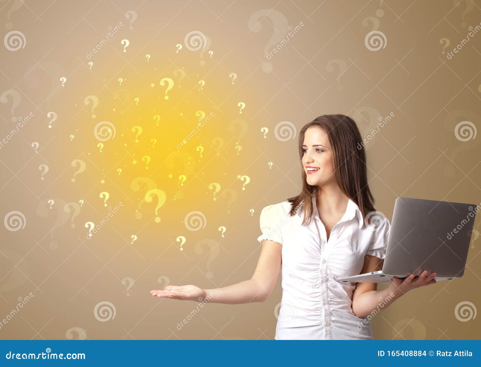 Person Presenting Something with Question Sign Concept Stock Photo ...