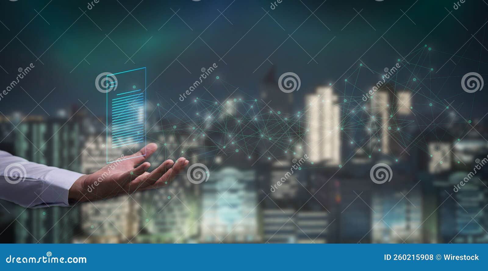 Person Presenting a Virtual Projection of Stock Photo - Image of ...