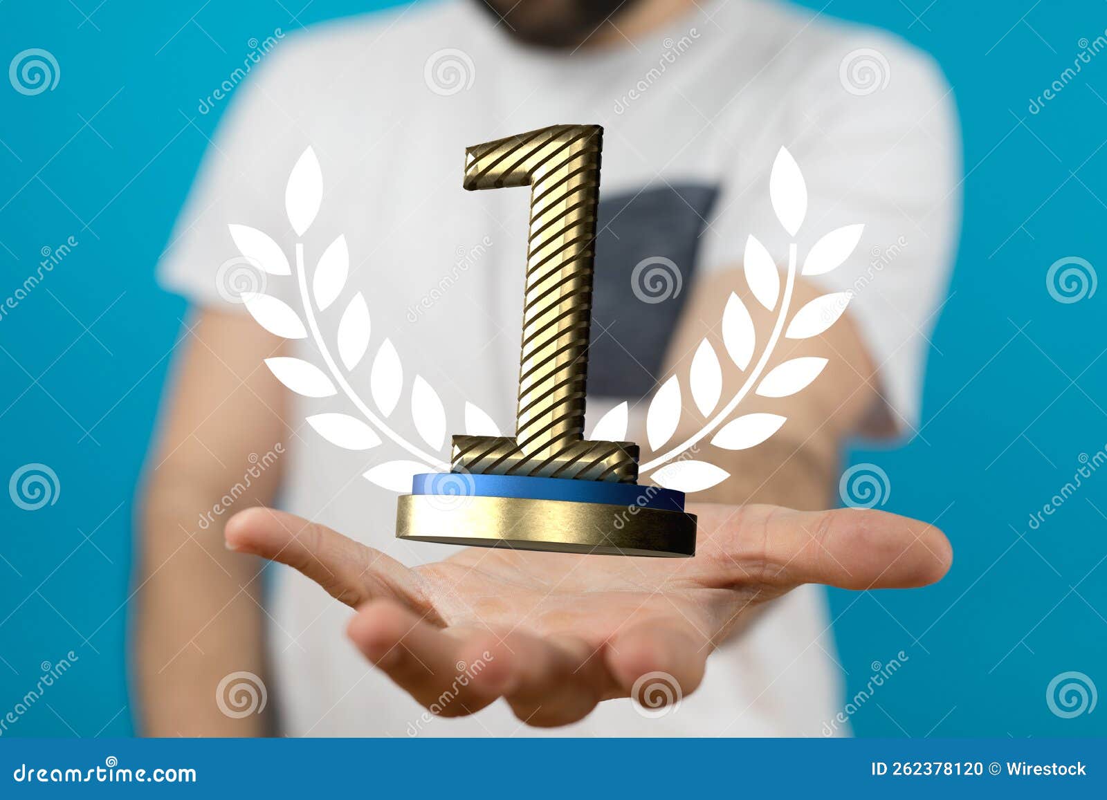 Person Presenting the Virtual Projection of a First-place Award Stock ...