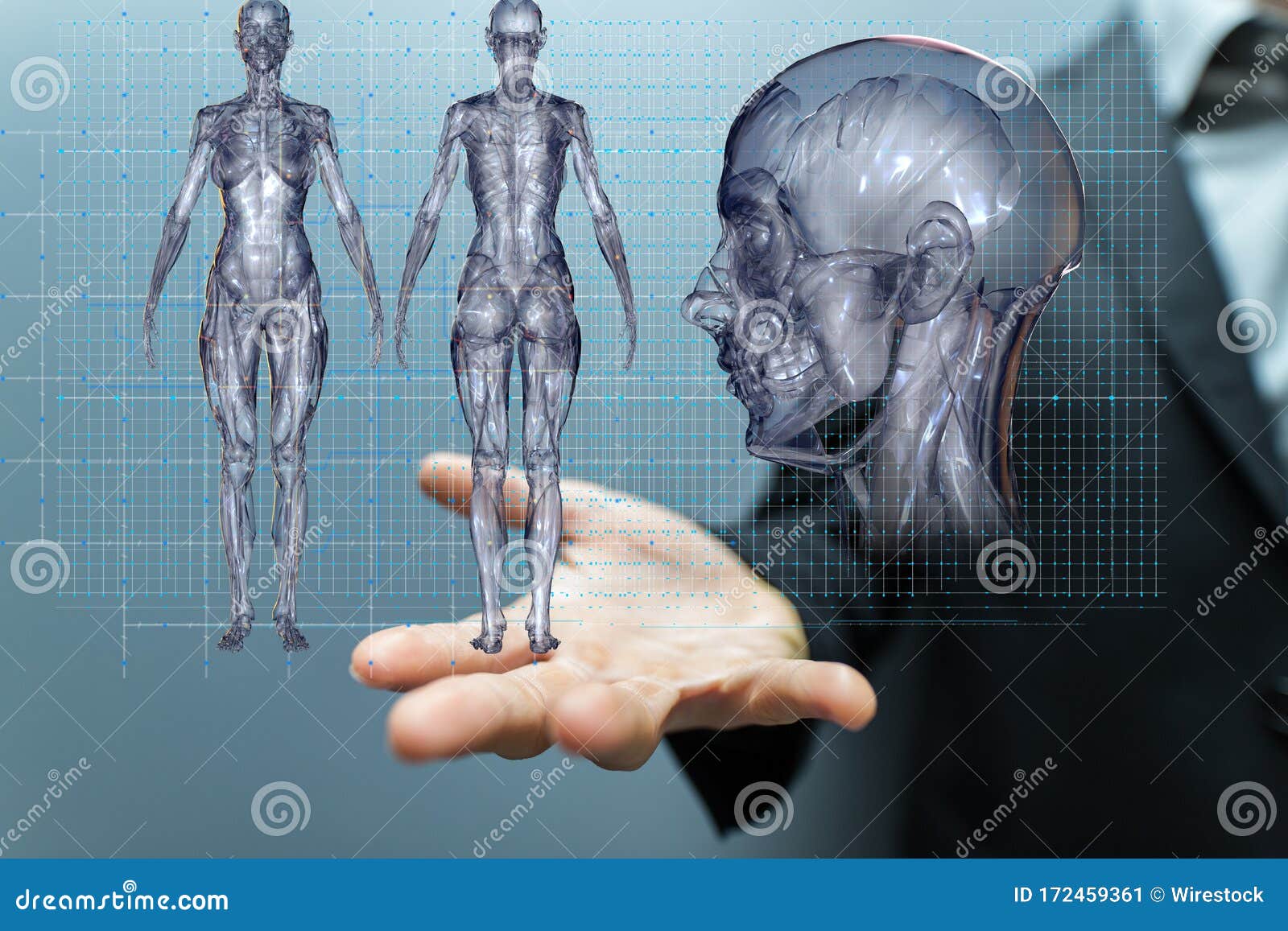 Person Presenting the Virtual Projection of an Interface As a Medical ...