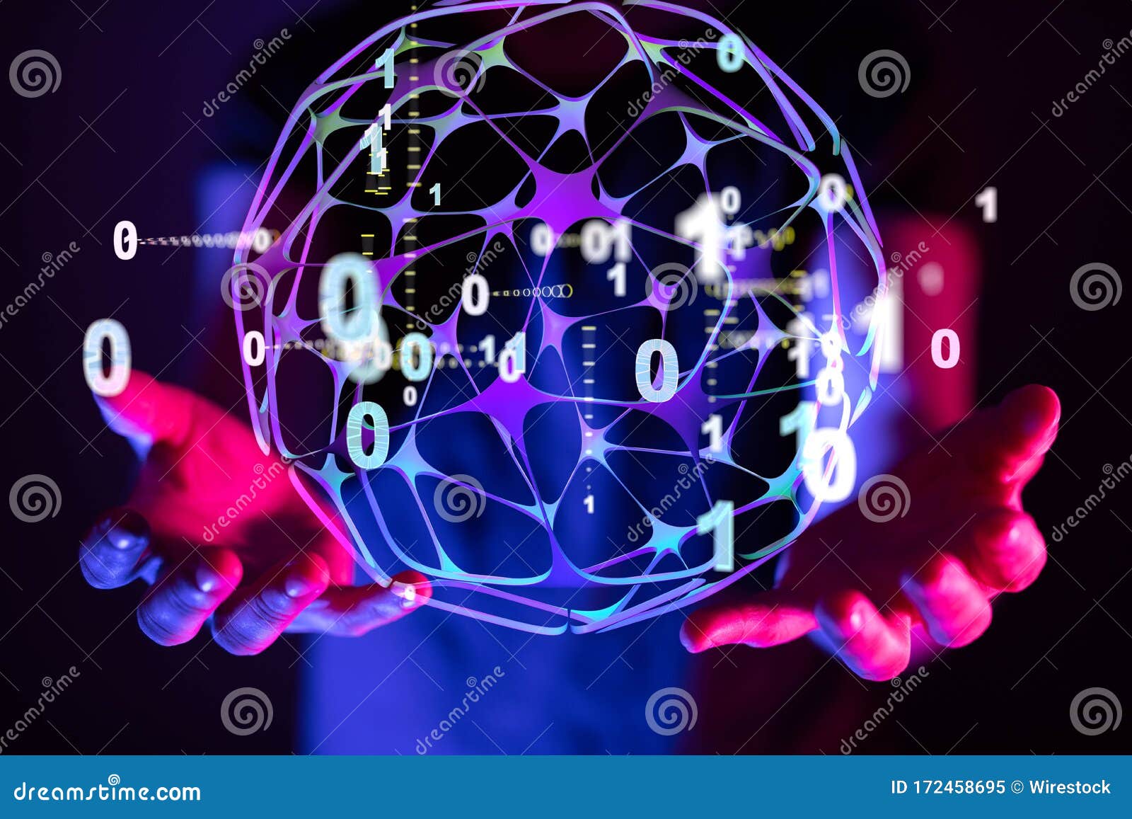 Person Presenting a Virtual Projection of the Social Media ...