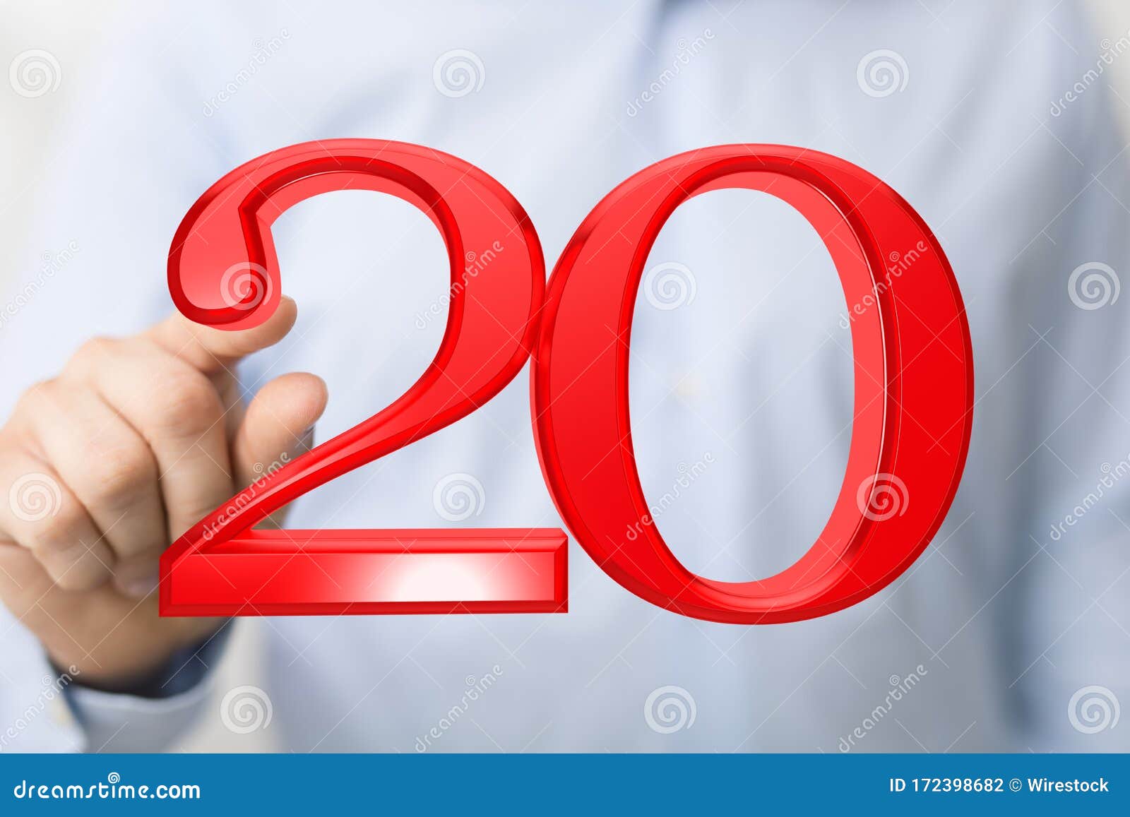 Person Presenting a Visual Projection of a Digital Number Twenty at a ...