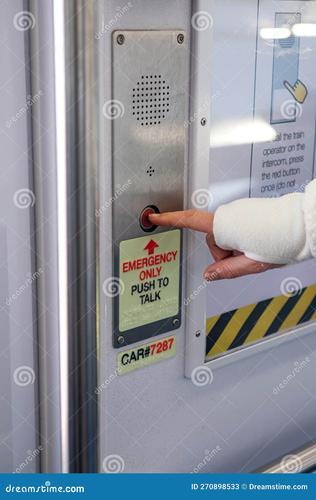 The Person Presses the Button To Call and Talk with the Support Service ...