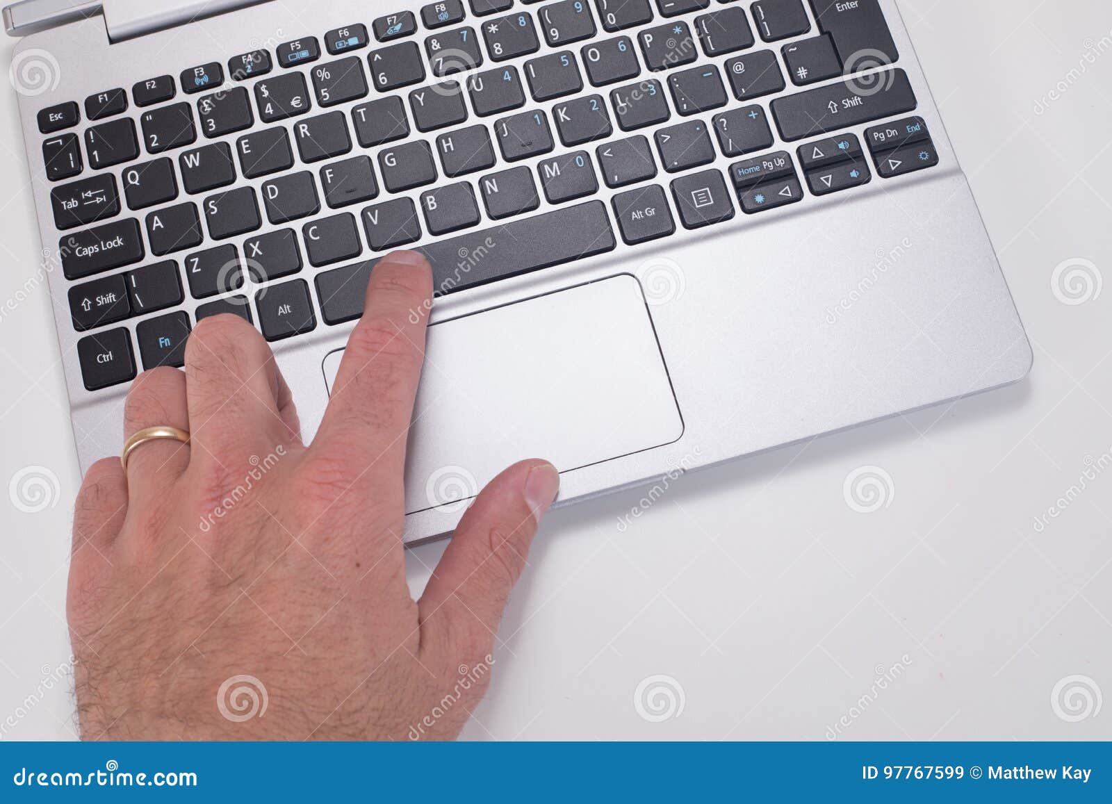 Person Pressing Space Button on Laptop Keyboard Stock Image - Image of ...