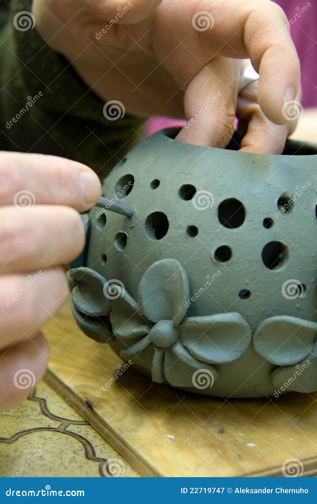 The Person Processes a Clay Vase Stock Image - Image of work, color ...
