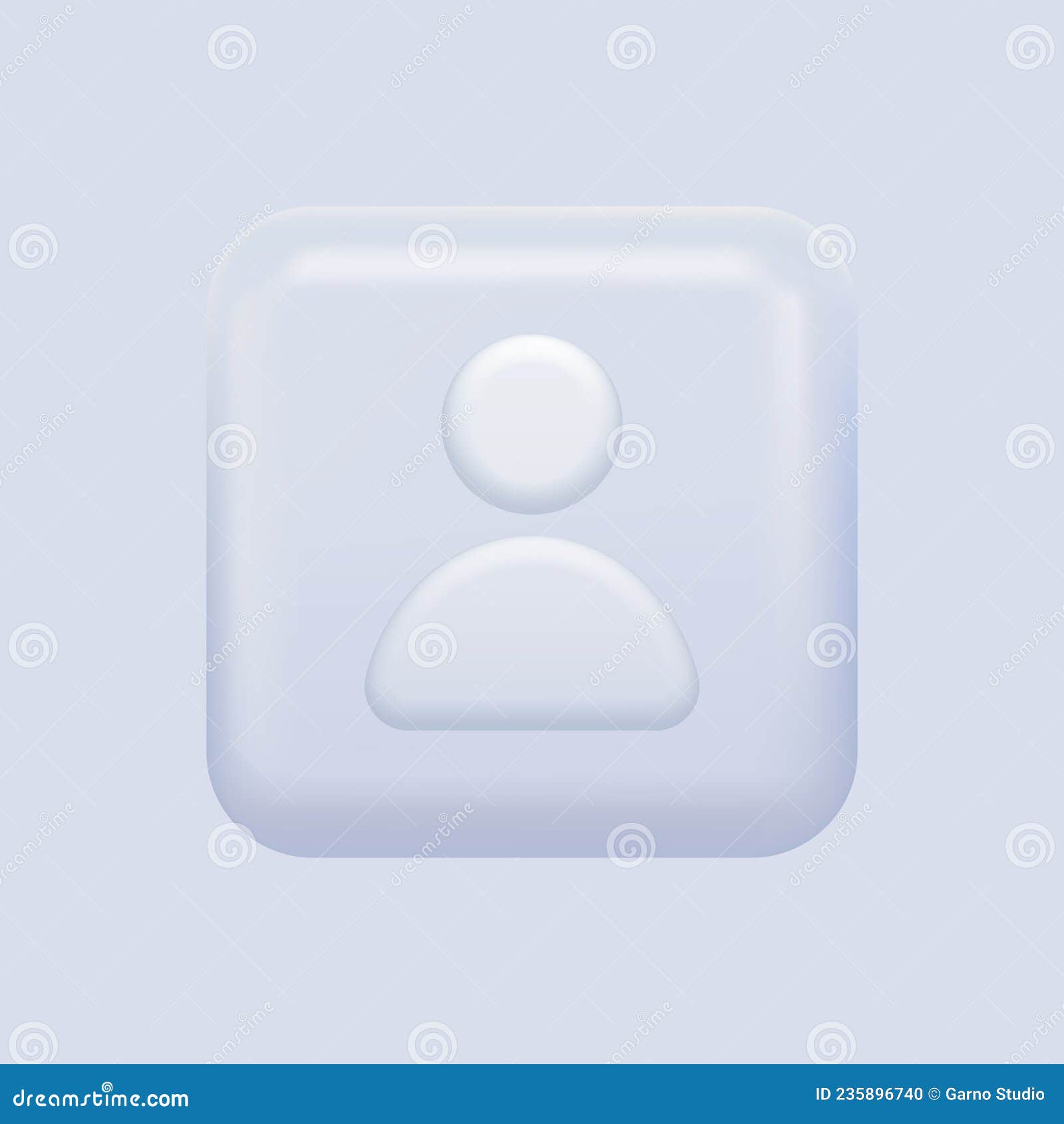 Person Profile Icon. White Square Element Stock Vector - Illustration ...
