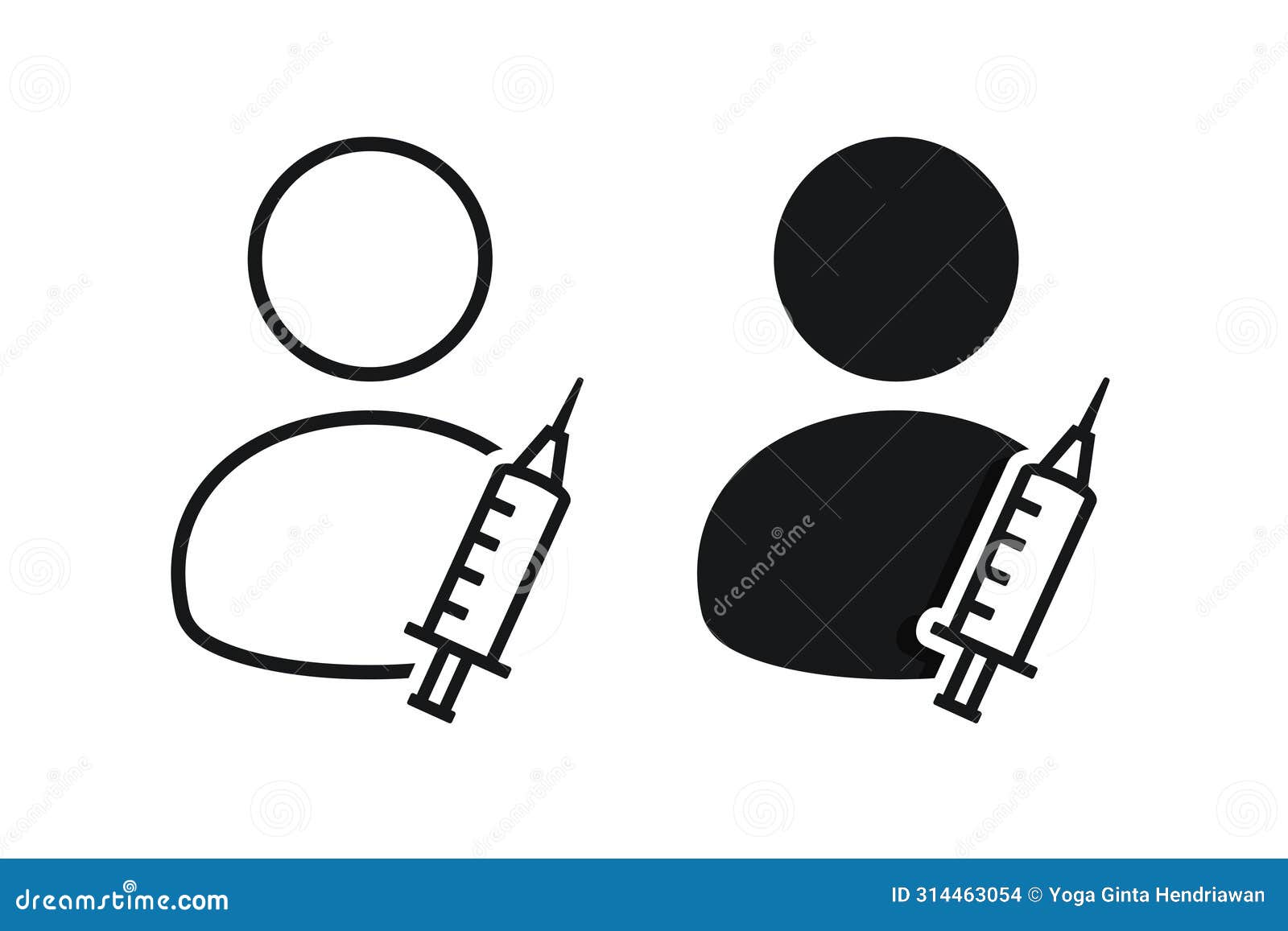 Person Profile with Injection. Illustration Vector Stock Vector ...