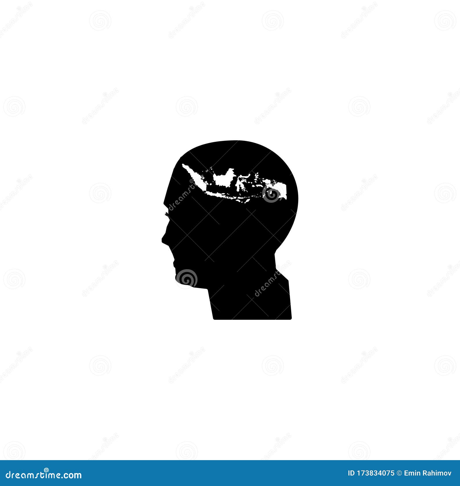 Person Profile and Map of Indonesia Sign. Eps Ten Stock Illustration ...