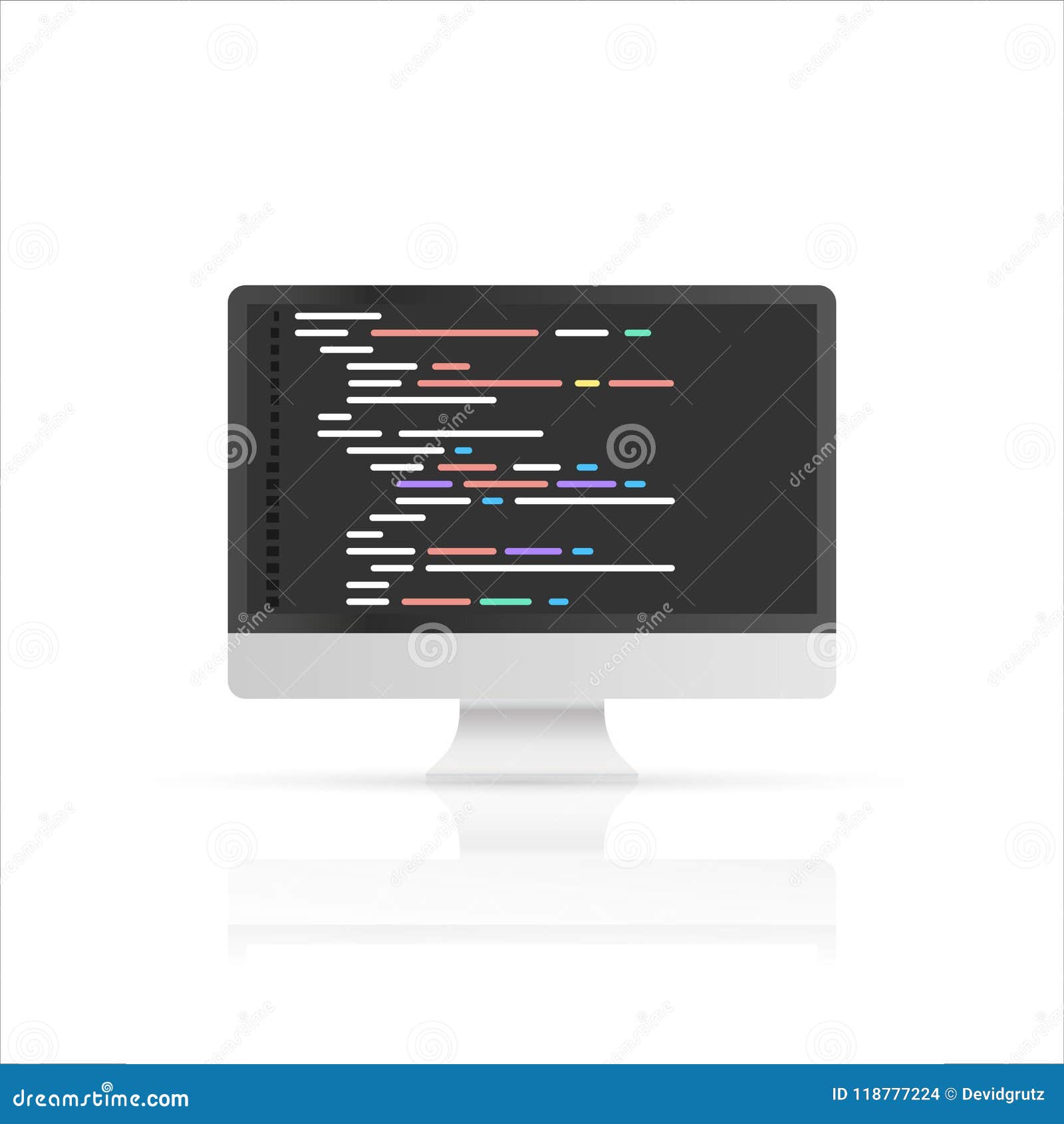 Person Programmer Working On Laptop With Program Code On Screen Coding And Programming Vector