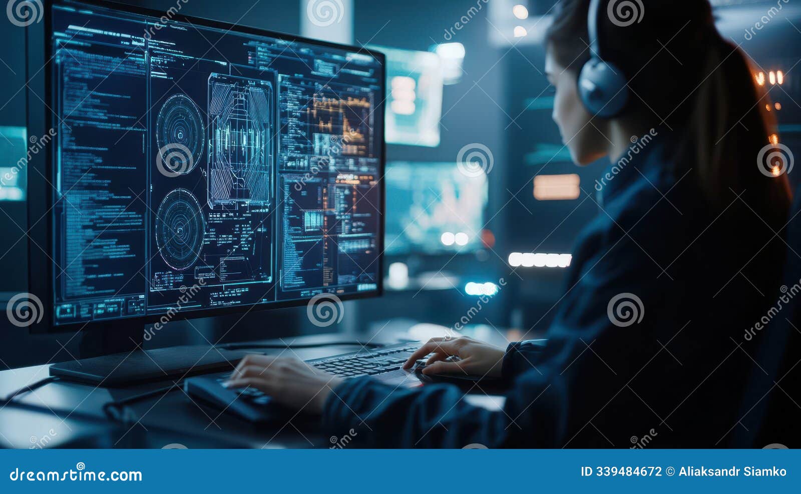 Person Programming an Advanced AI System with a Computer Interface ...