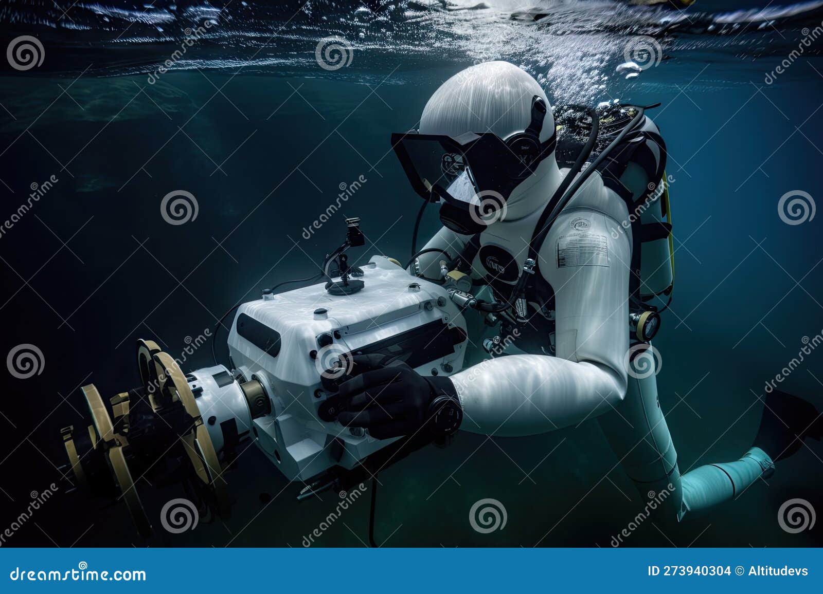Person, Programming Robot for Dangerous Underwater Mission Stock ...