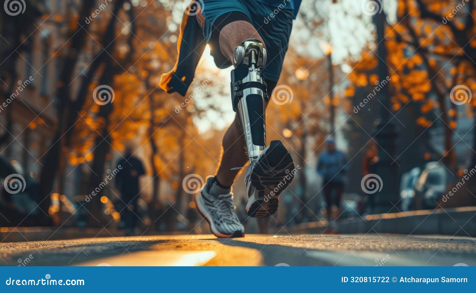 Person with a Prosthetic Leg Running in a Marathon. Stock Photo - Image ...