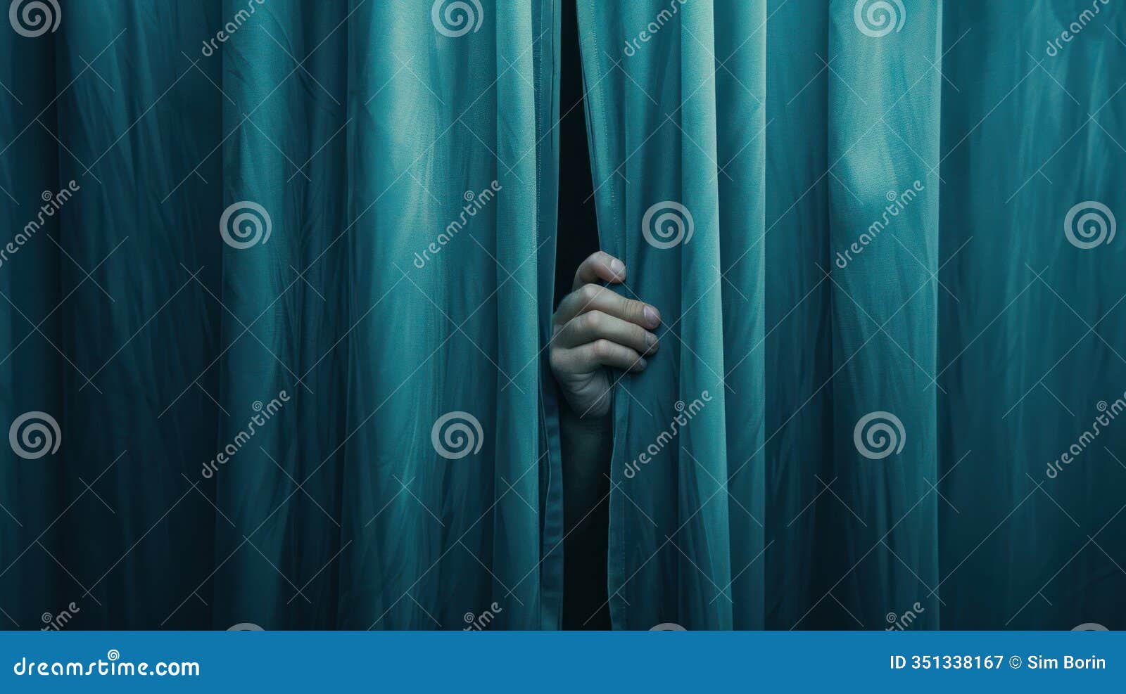 A Person Pulling Back A Curtain To Reveal A Concealed Plot ...