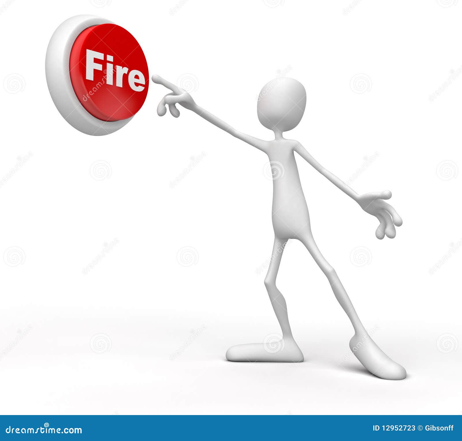 Person push button fire stock illustration. Illustration of problems ...
