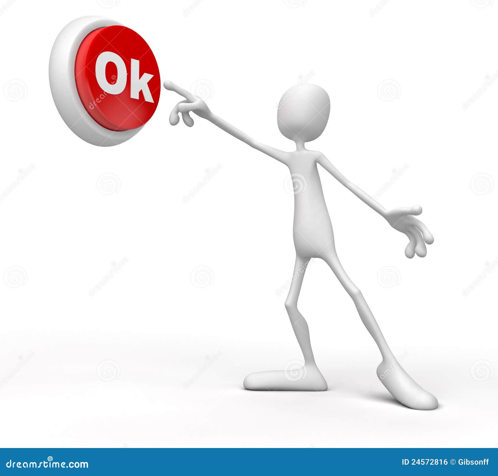 Person push button ok stock illustration. Illustration of push - 24572816