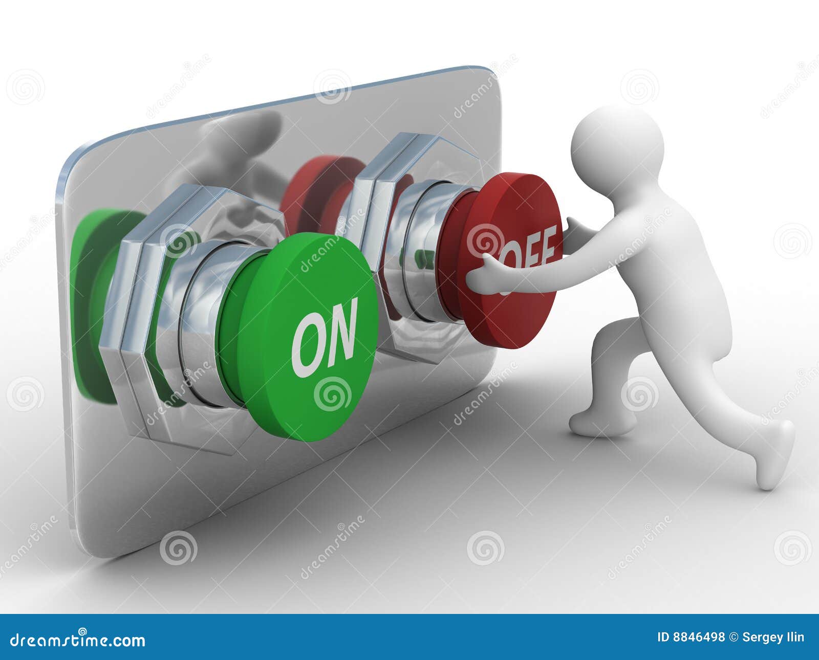 Person pushes the button. stock illustration. Illustration of ... Person pushes the button. stock illustration. Illustration of ...