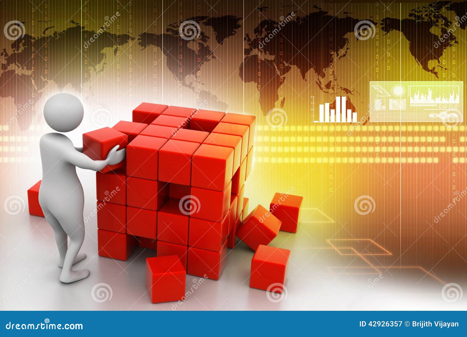 Person Pushing Full Handcart With Boxes Or Purchase, Vector Cartoon ...