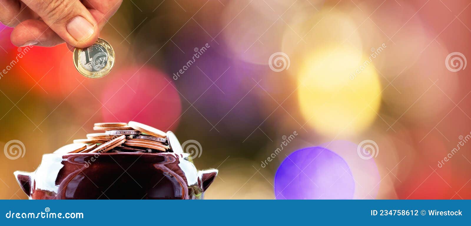 Person Puts a Coin in Money Box Stock Photo - Image of currency ...