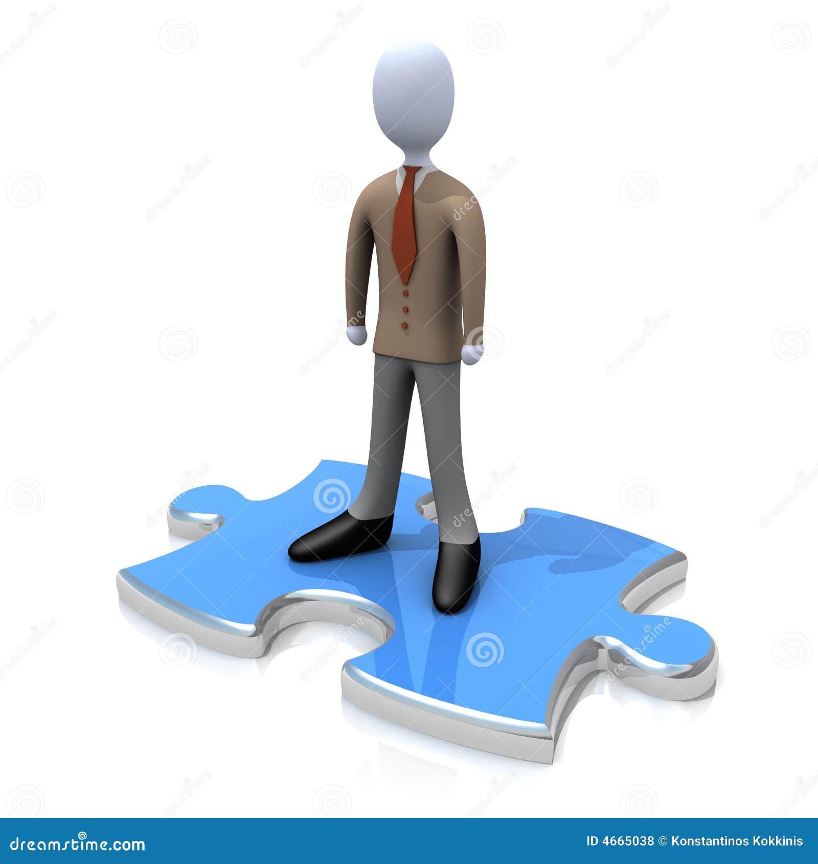 Person on Puzzle stock illustration. Illustration of character - 4665038