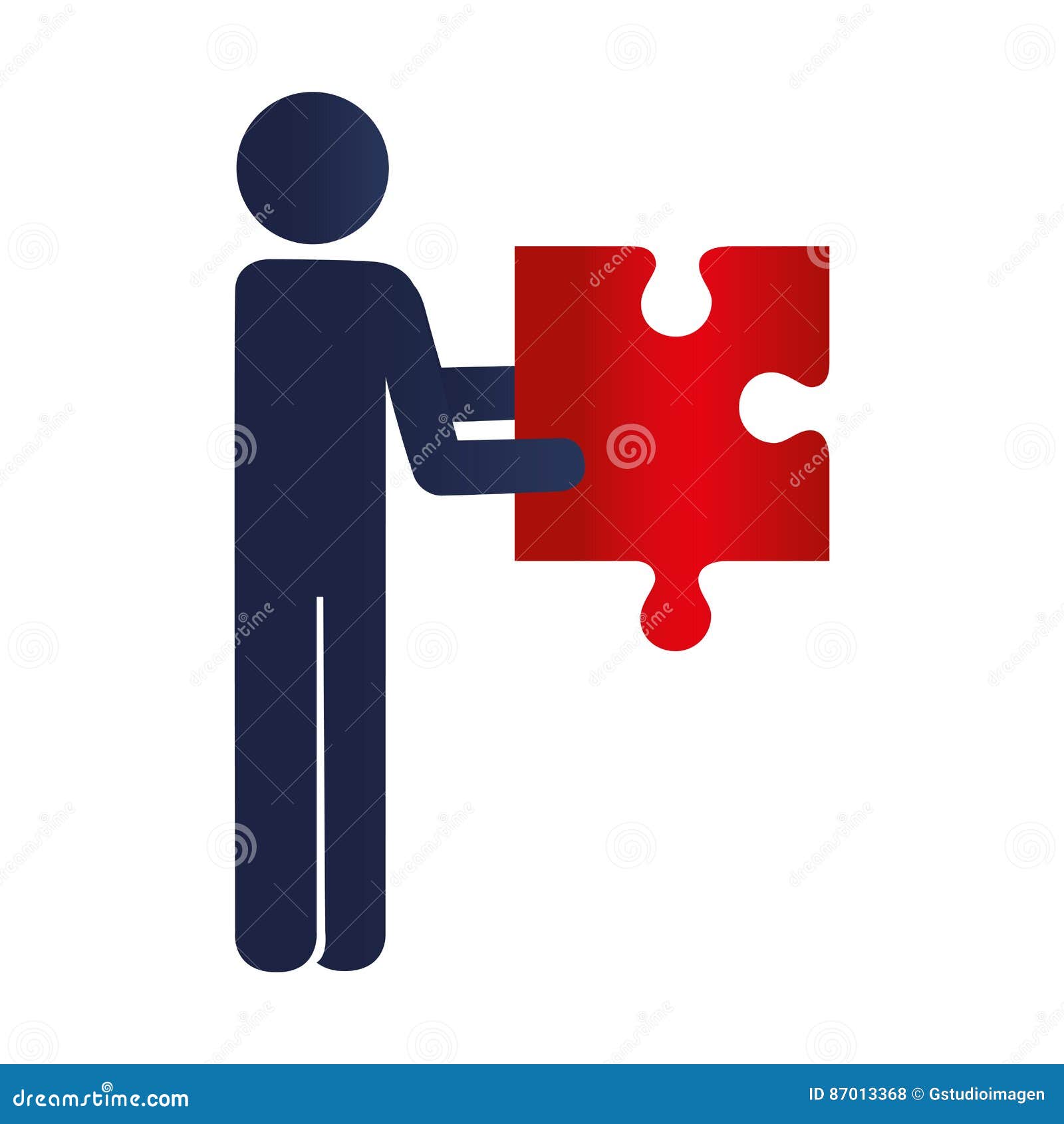 Person with Puzzle Game Pieces Isolated Icon Stock Vector ...