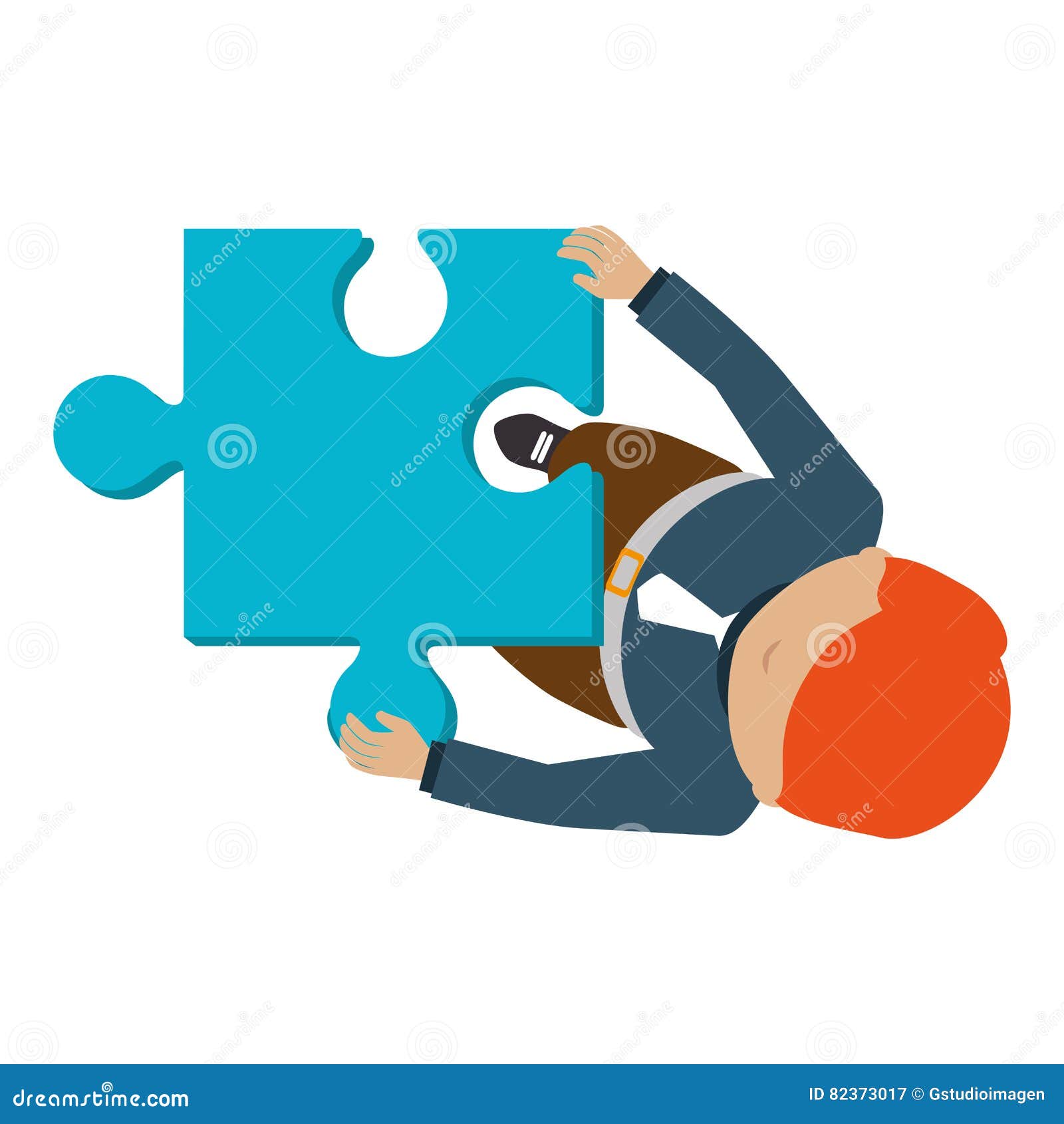 Person with Puzzle Pieces Game Icon Stock Illustration - Illustration ...