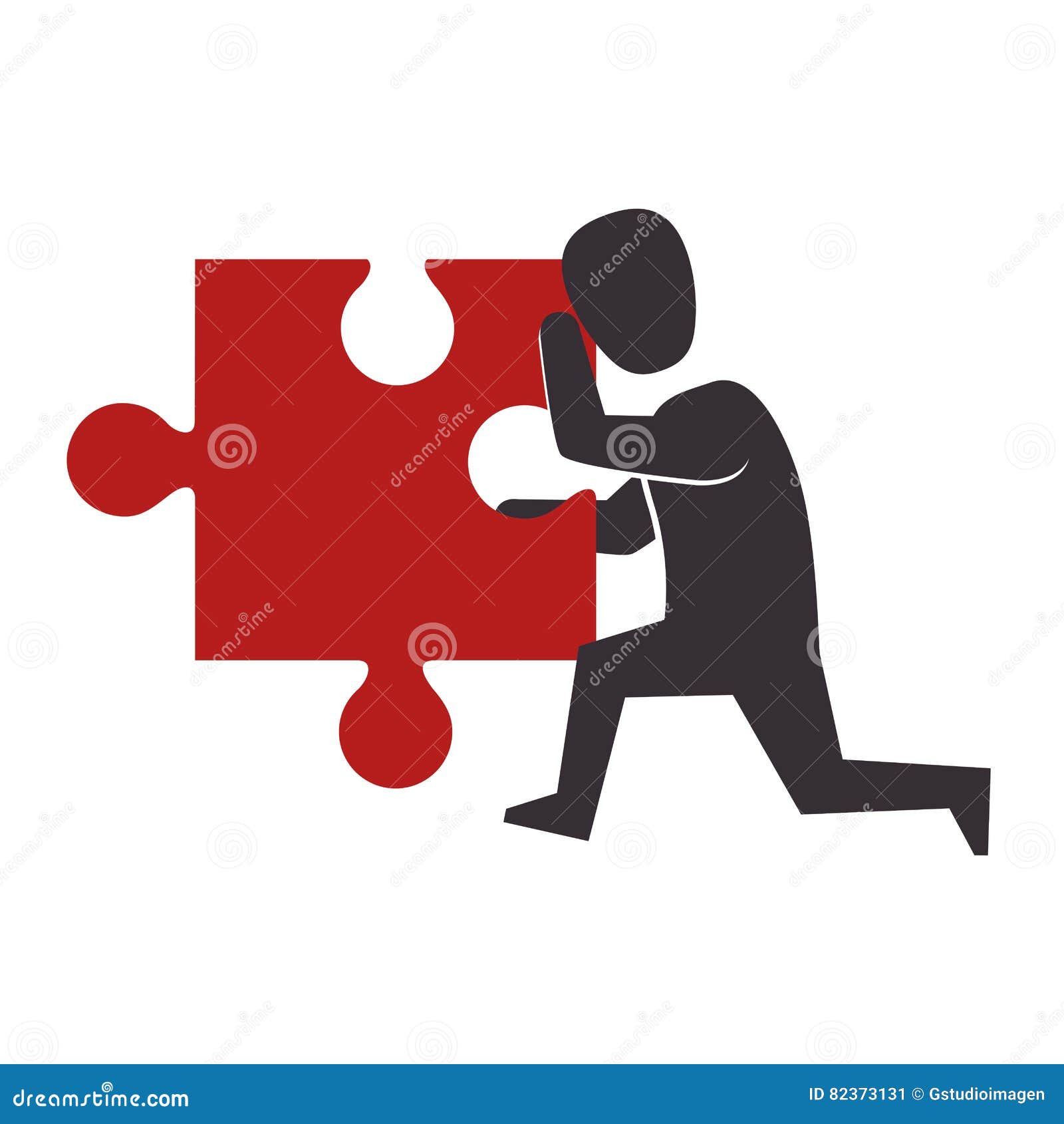 Person with Puzzle Pieces Game Icon Stock Illustration - Illustration ...