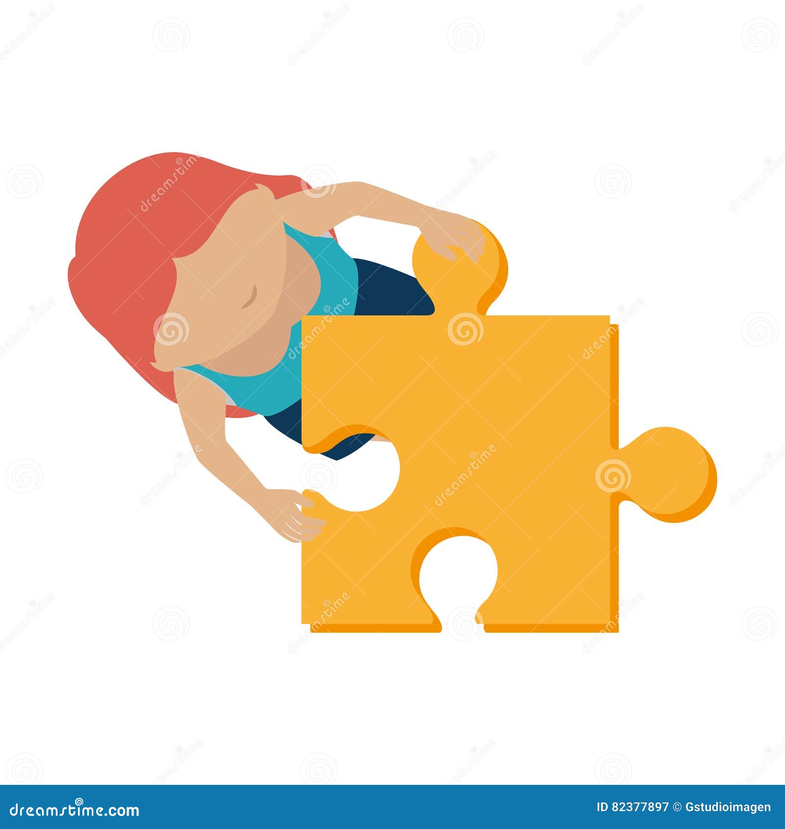 Person with Puzzle Pieces Game Icon Stock Illustration - Illustration ...