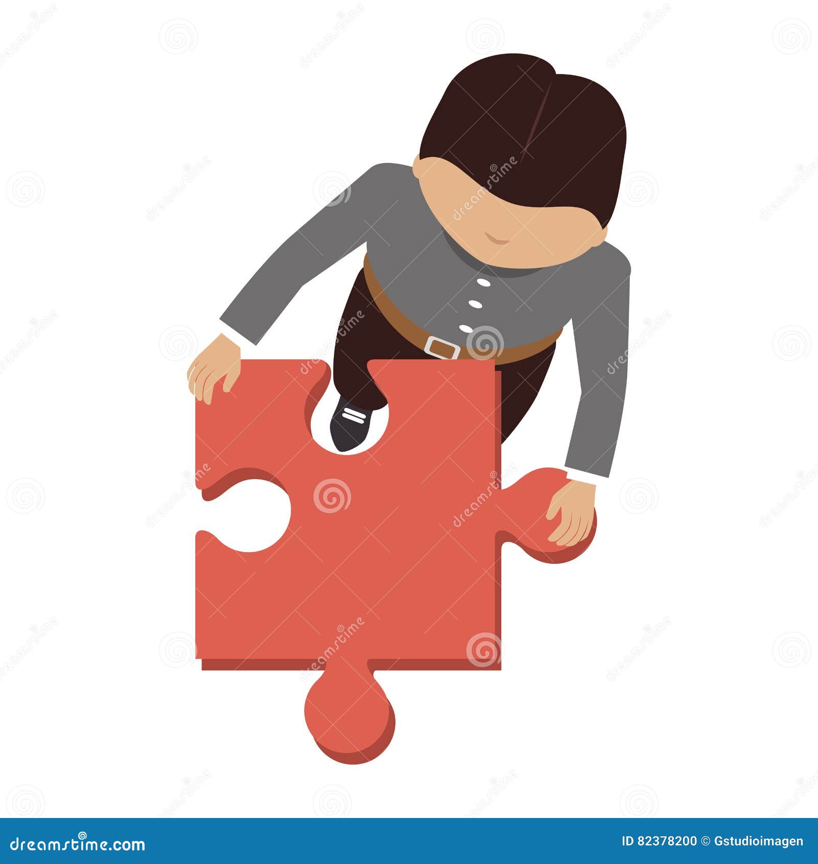 Person with Puzzle Pieces Game Icon Stock Illustration - Illustration ...