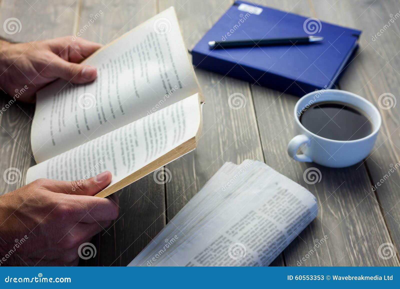 Person Reading Book at the Desk Stock Image - Image of diary, caffeine ...