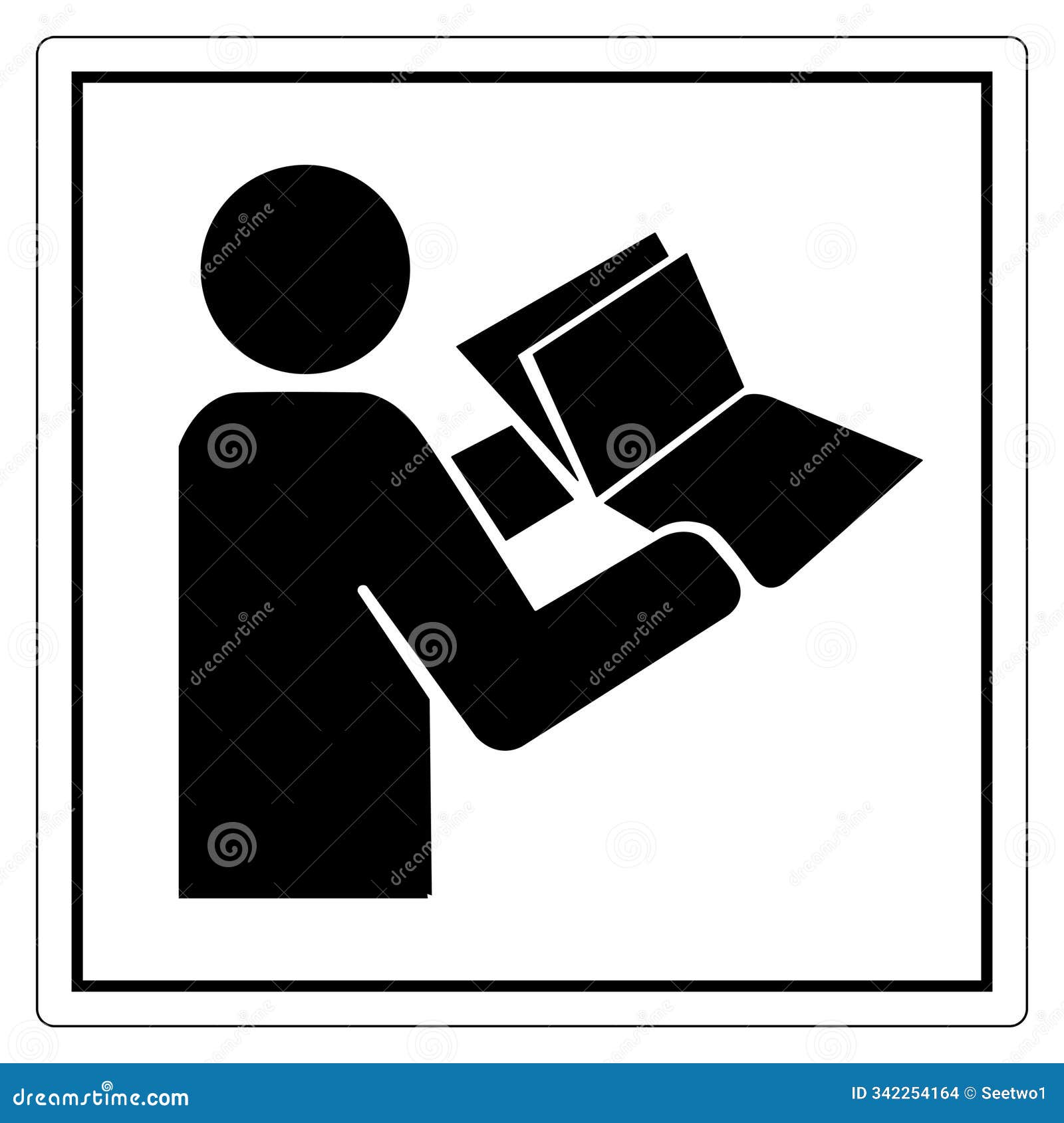 Person Reading or Holding Open Book Icon Stock Illustration ...