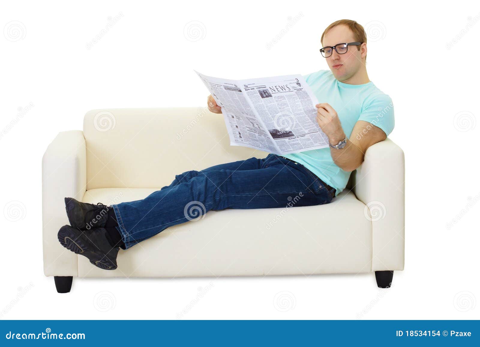 Person reading a newspaper stock photo. Image of cutout - 18534154