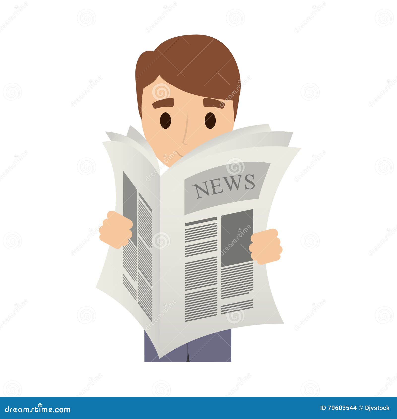 Person Reading the Newspaper Stock Vector - Illustration of people ...