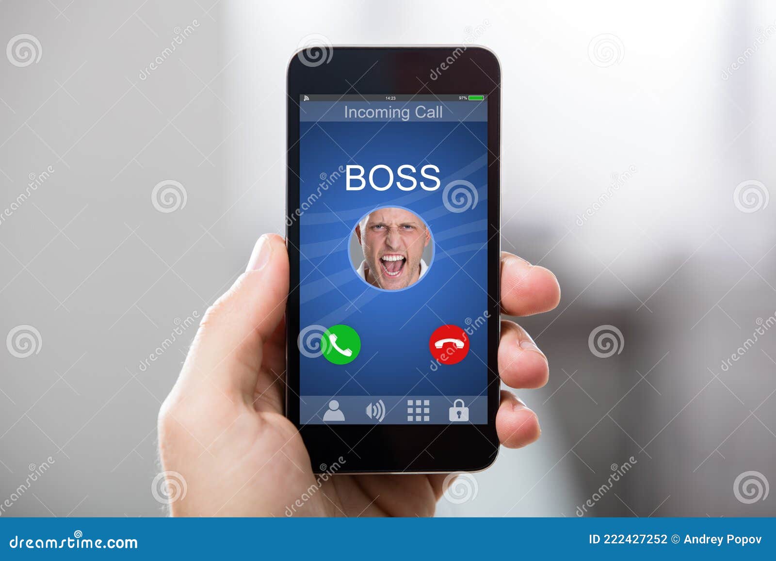 Person Receiving Boss Incoming Call Stock Photo - Image of mobile ...