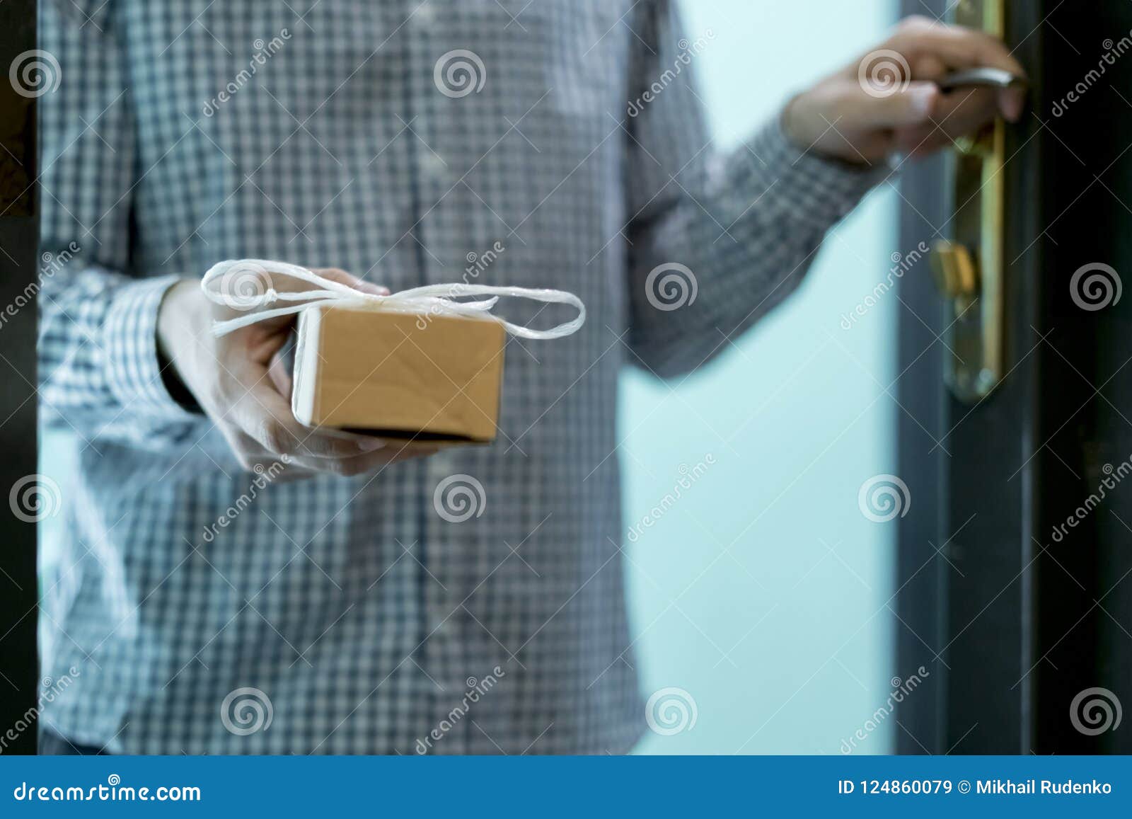Person Recieving the Post Mail Box from Young Postman Stock Image ...