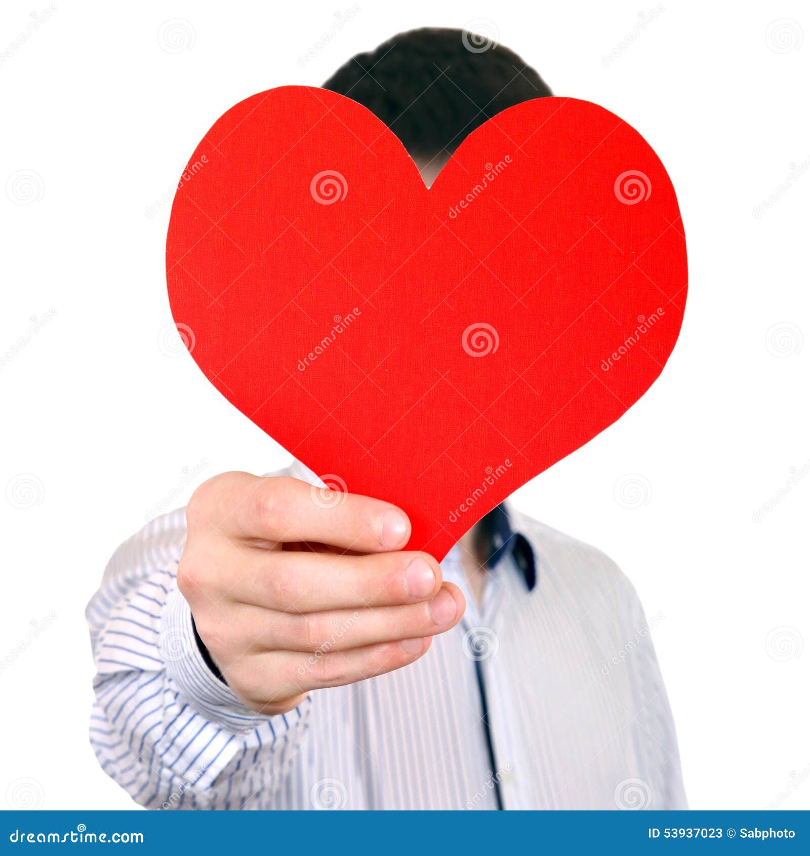 Person with Red Heart Shape Stock Image - Image of person, reach: 53937023