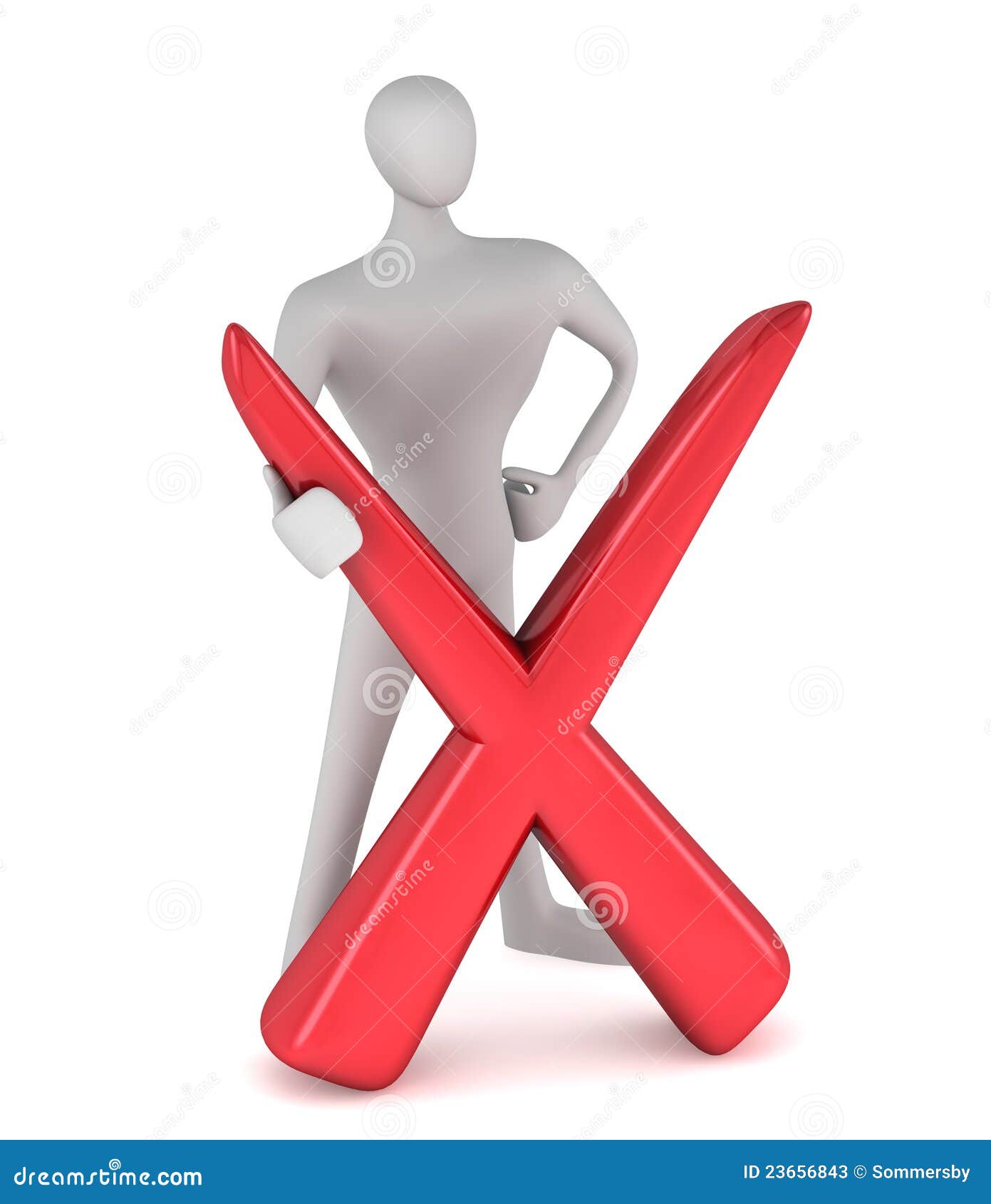 Person with Red Negative Symbol Stock Illustration - Illustration of ...