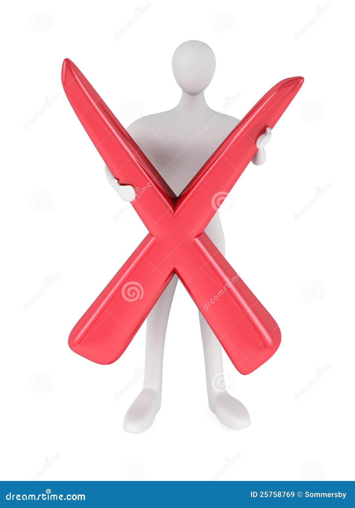 3d Man With A Negative Symbol Stock Image | CartoonDealer.com #38310133